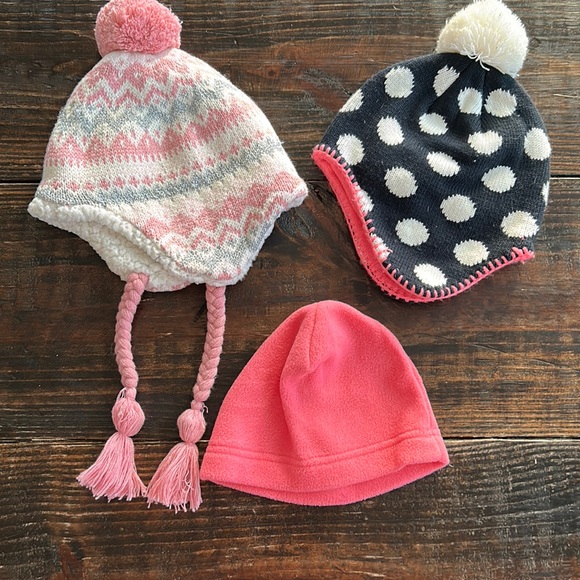 Accessories | Little Girls Bundle Of Winter Hats | Poshmark